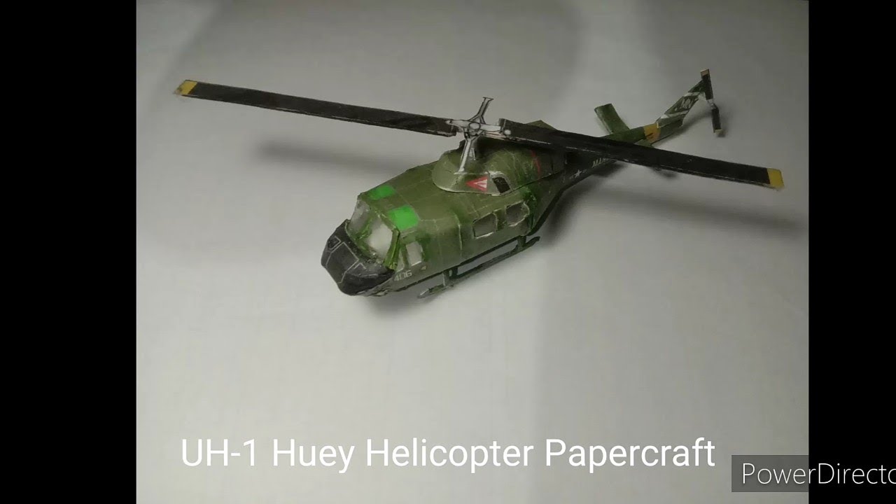 UH-1 Huey Paper model Built - YouTube