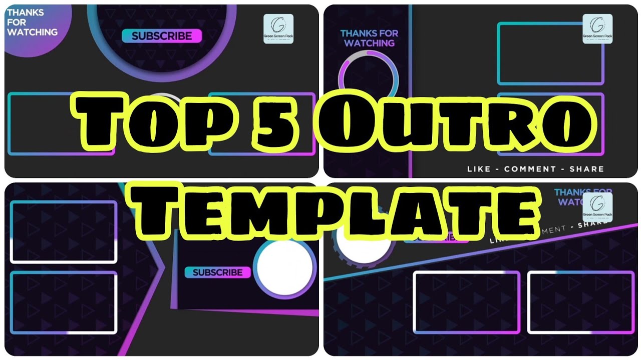 Top 5 Outro Template For Videos + Sound Effect | Free Download | #outro ...