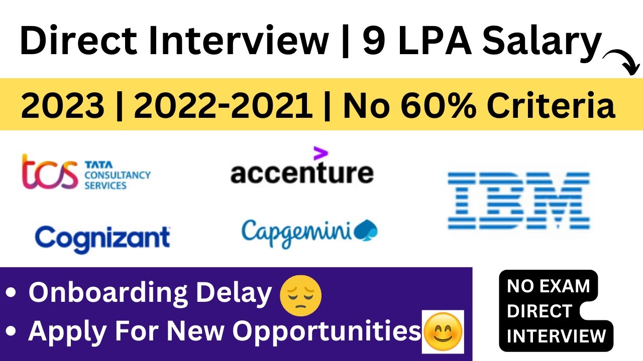Direct Interview | 9 LPA Salary | No Exam | 2023 | 2022-21 | Capgemini ...