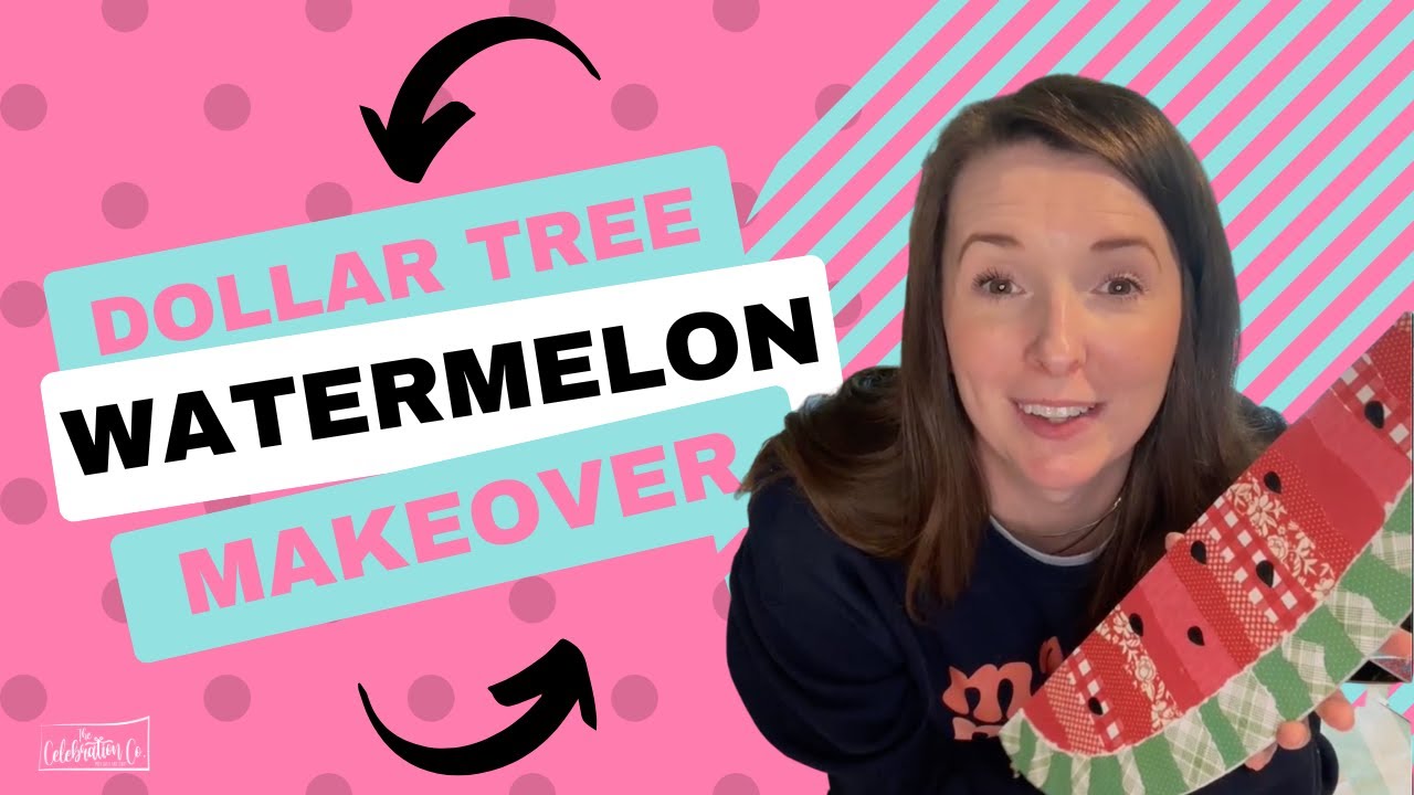 Dollar Tree Watermelon Makeover with Scrapbook Paper / Create a faux ...