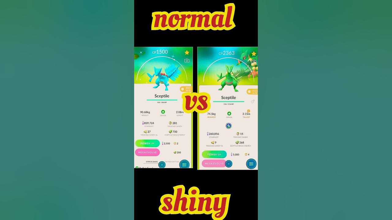 Shiny vs Normal Sceptile Pokemon #pokemon #shinypokemon #pokemongo # ...
