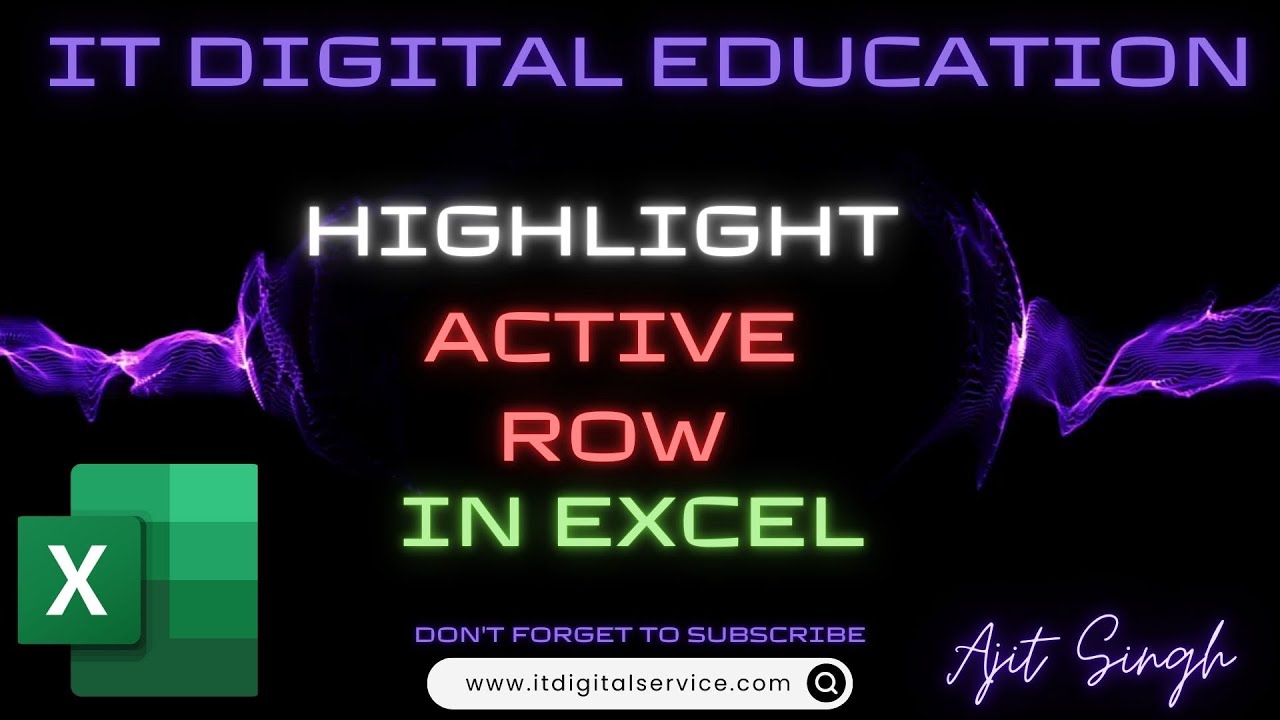 Step-by-Step Guide to Highlight the Current Row in Excel | Highlight ...