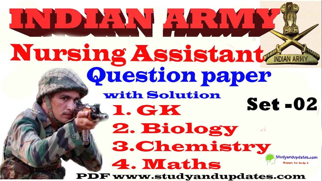 indian army nursing, indian army nursing assistant question paper from ...