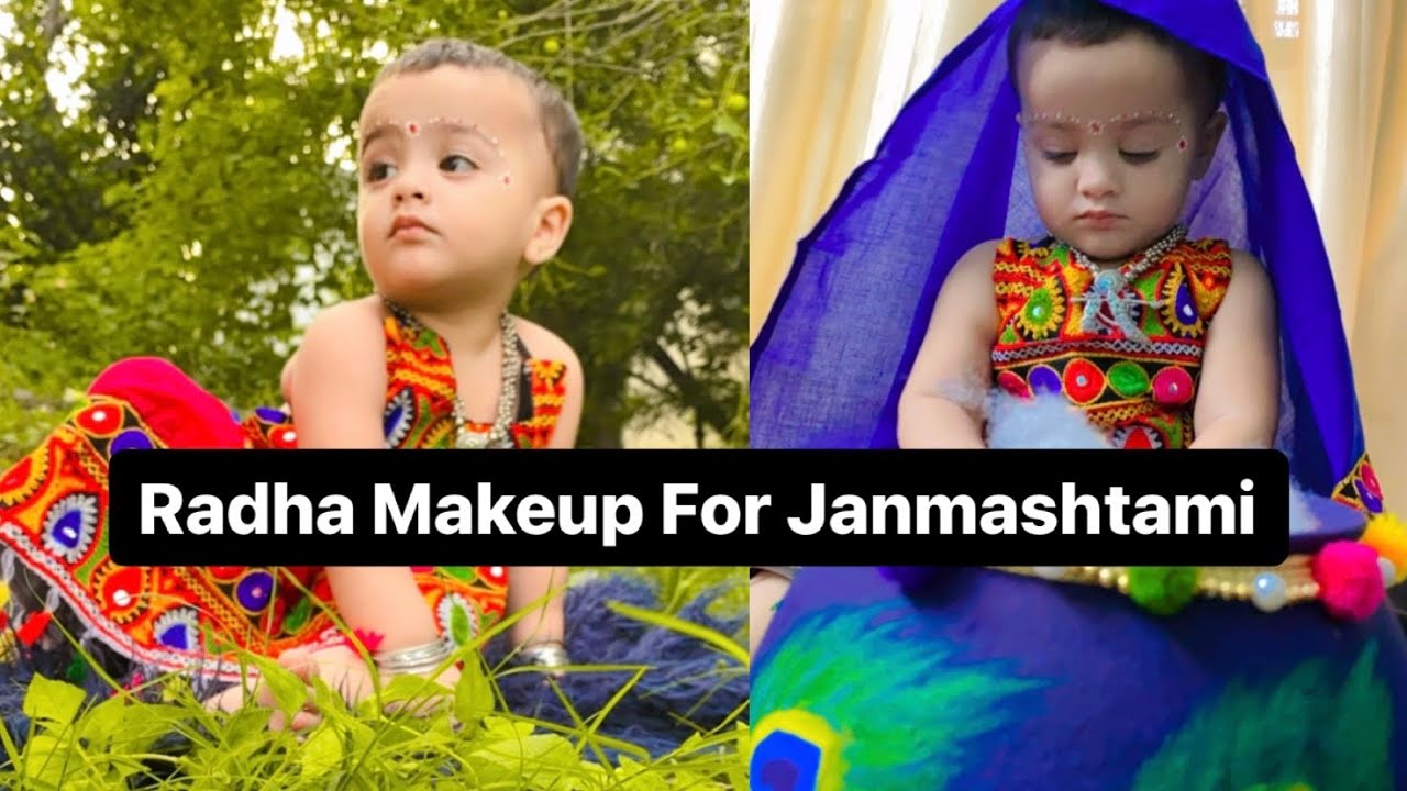 Radha Makeup Look For Janmashtami || Little Radha Makeup||Janmashtami ...