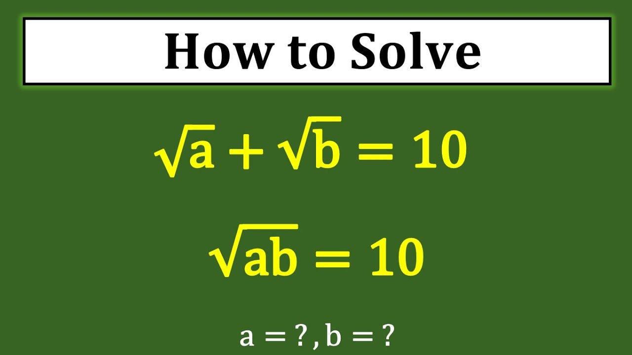 Germany | A Very Nice Square Root Algebra Problem | Math Olympiad - YouTube
