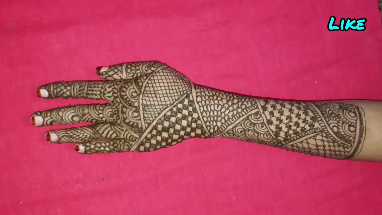 Easy steps full hand mahendi design - YouTube