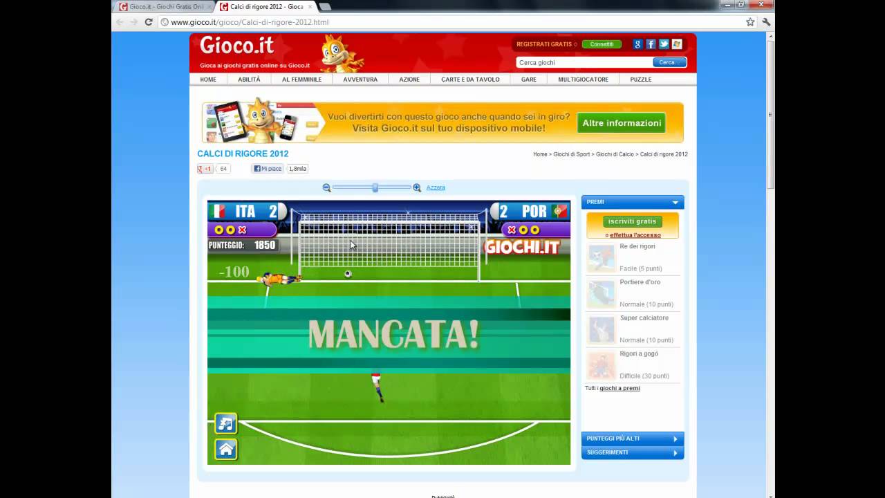 Gioco.it #2 : Calci di rigore-2012 D: - YouTube