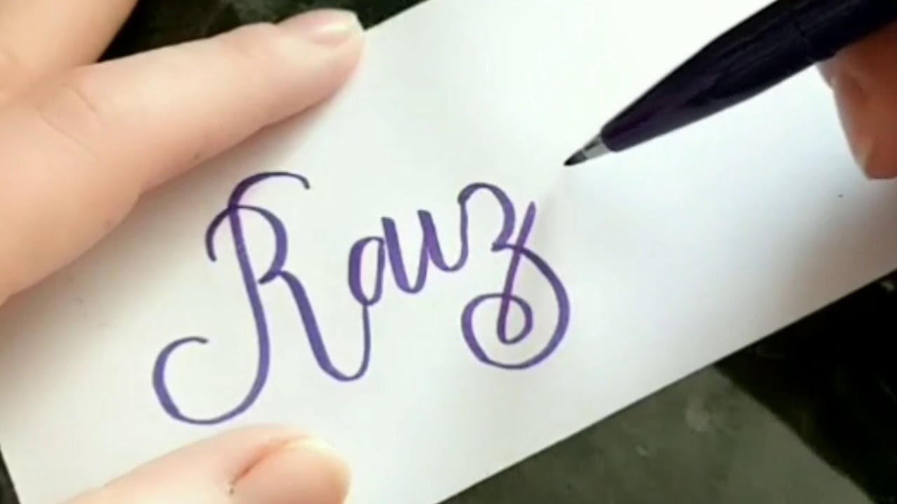 Raizana - modern calligraphy name - YouTube