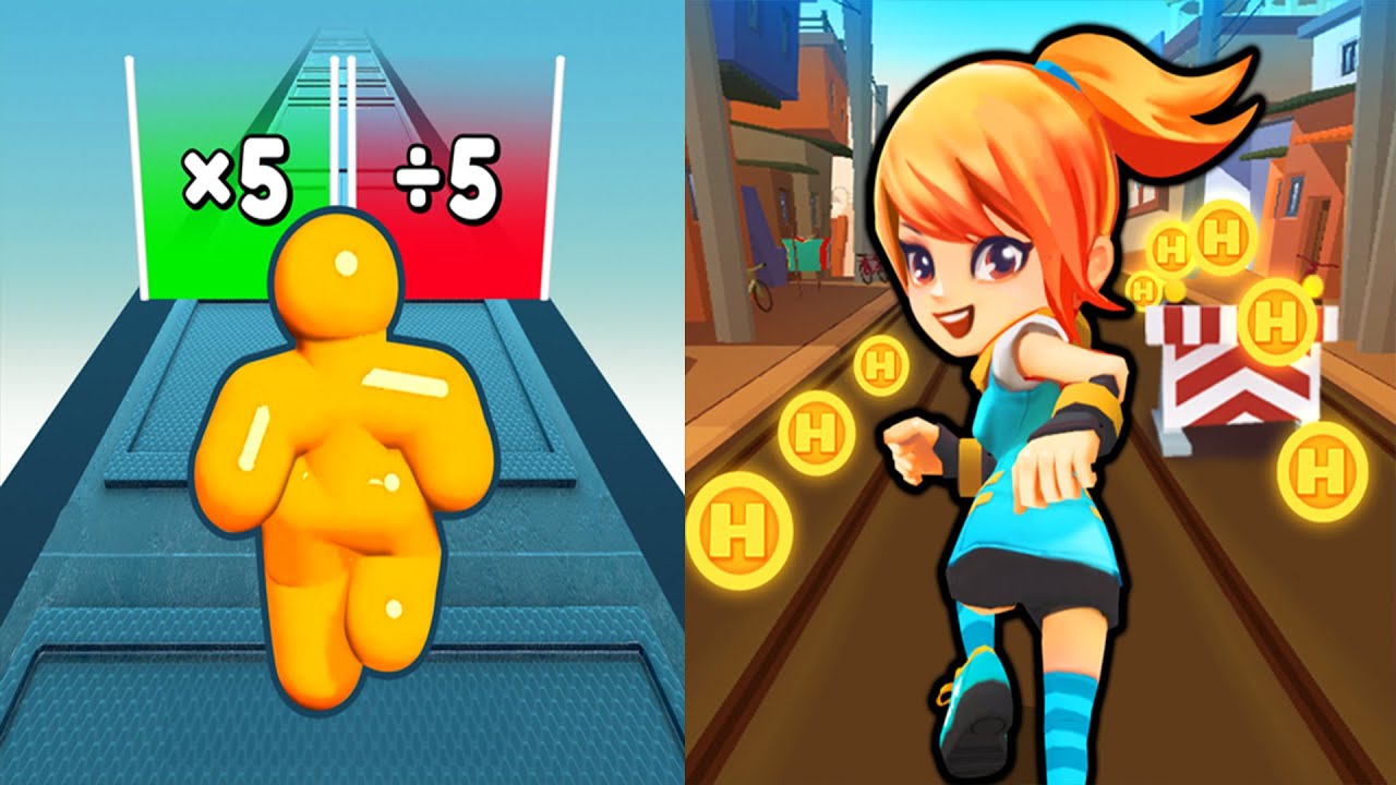 Satisfying Mobile Games ALL LEVELS Viral Tiktok Games Runner Heroes VS ...