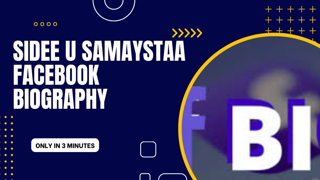 Sidee u samaystaa Facebook Biography || How to Change Bio on Facebook ...