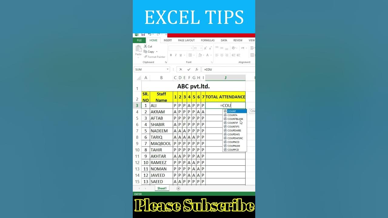 How To Use Countif Formula In Microsoft Excel Countif Function In Excel Excelworld Exceltips 