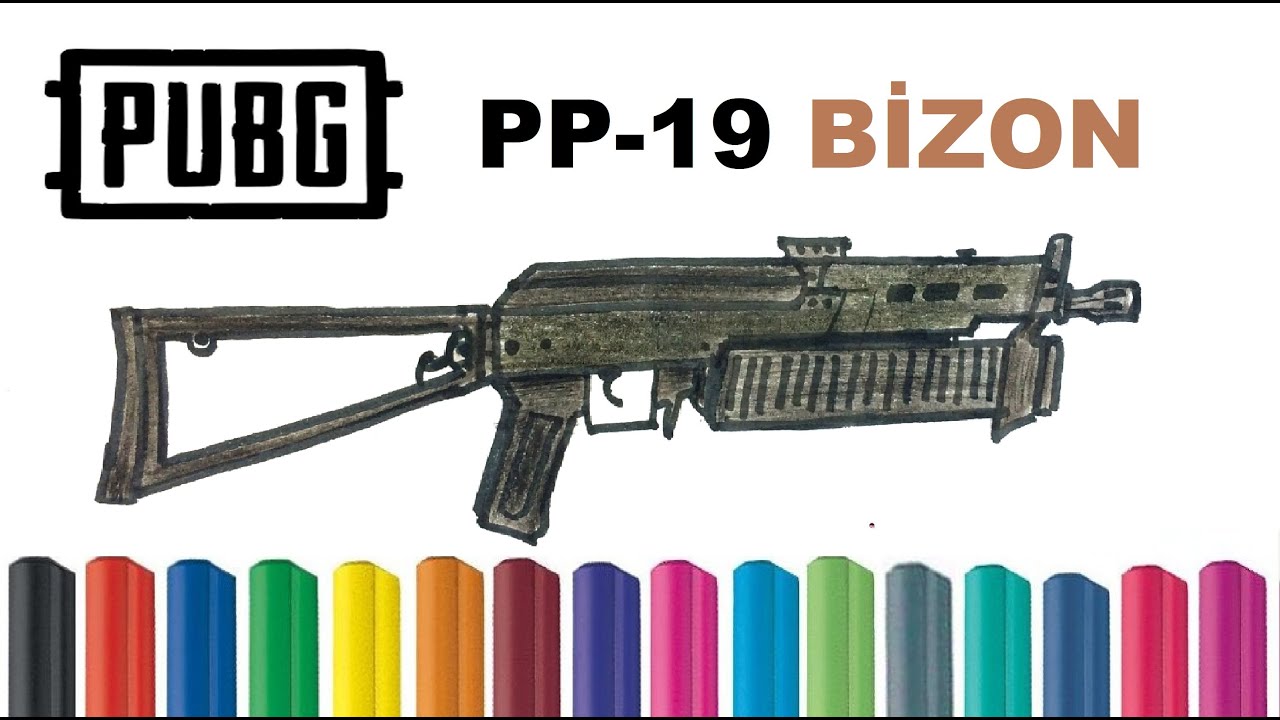 Easy Drawing Pubg Mobile PP-19 Bizon I Kolay PP-19 Bizon çizimi I Bizon ...