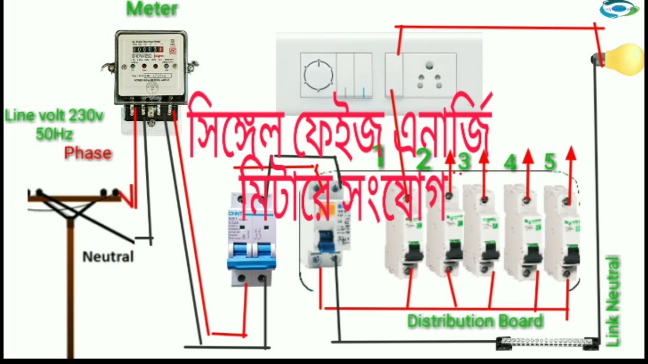 Single phase energy meter wiring and Diagram।। study EEE & Working ...