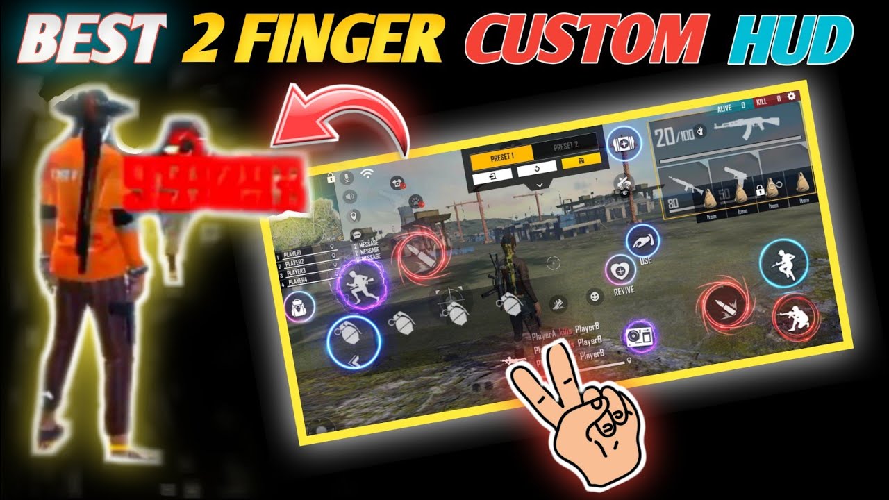 Best 2 Finger Custom HUD Setting | Pro 2 Finger Control Setting In Free ...