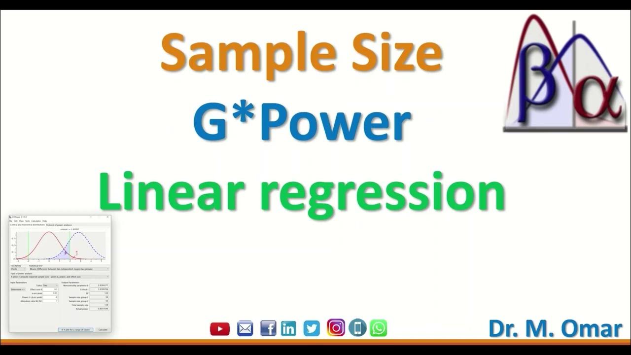 Linear regression Sample Size GPower - YouTube