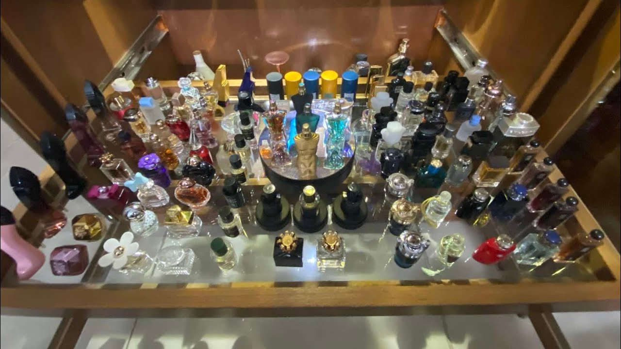 Perfume Miniature Collection. Milestone of 100 Different Miniatures ...