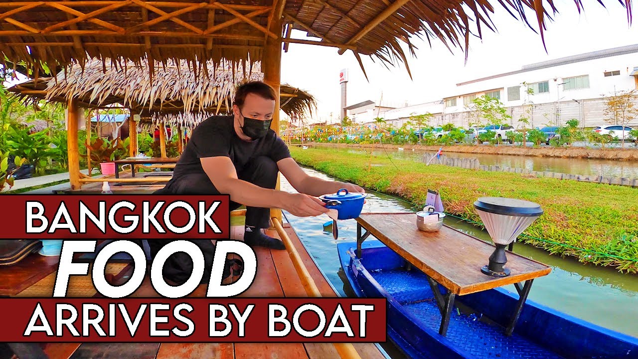 Food Arrives on Boats at this restaurant | Bangkok, Thailand - YouTube