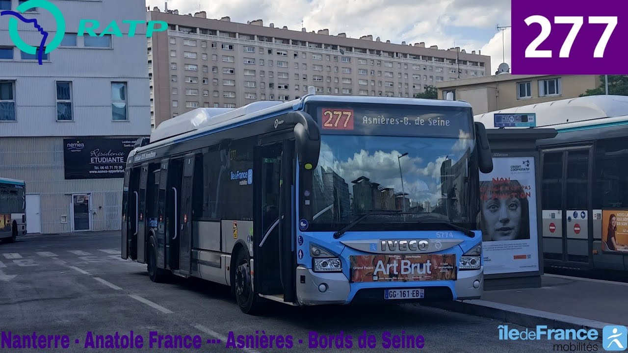 Bus 277 RATP - Urbanway 12 GNV N°5774 Nanterre - Anatole France --- Asnières - Bords de Seine ...
