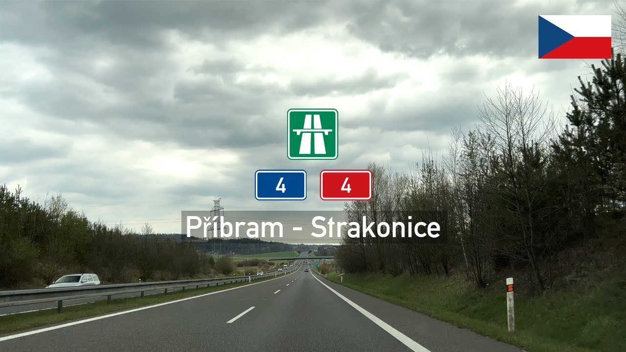 [4KHDR] Driving in Czechia: I-4 & Dálnice D4 from Příbram to Strakonice ...
