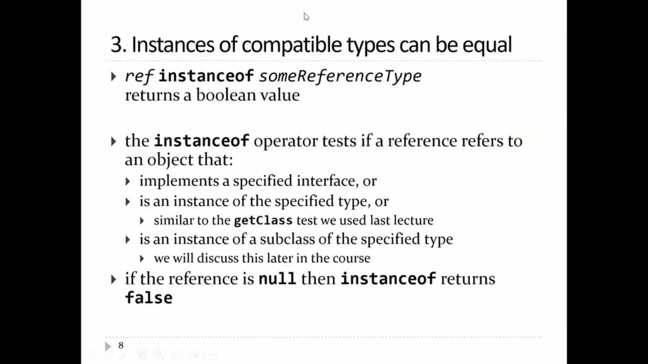 2024-02-13 equals (cont); equals using instanceof; hashCode; Comparable - YouTube