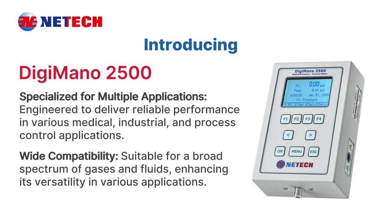 Digital Pressure/Vacuum Meter: Netech Biomedical's - DigiMano 2500 ...
