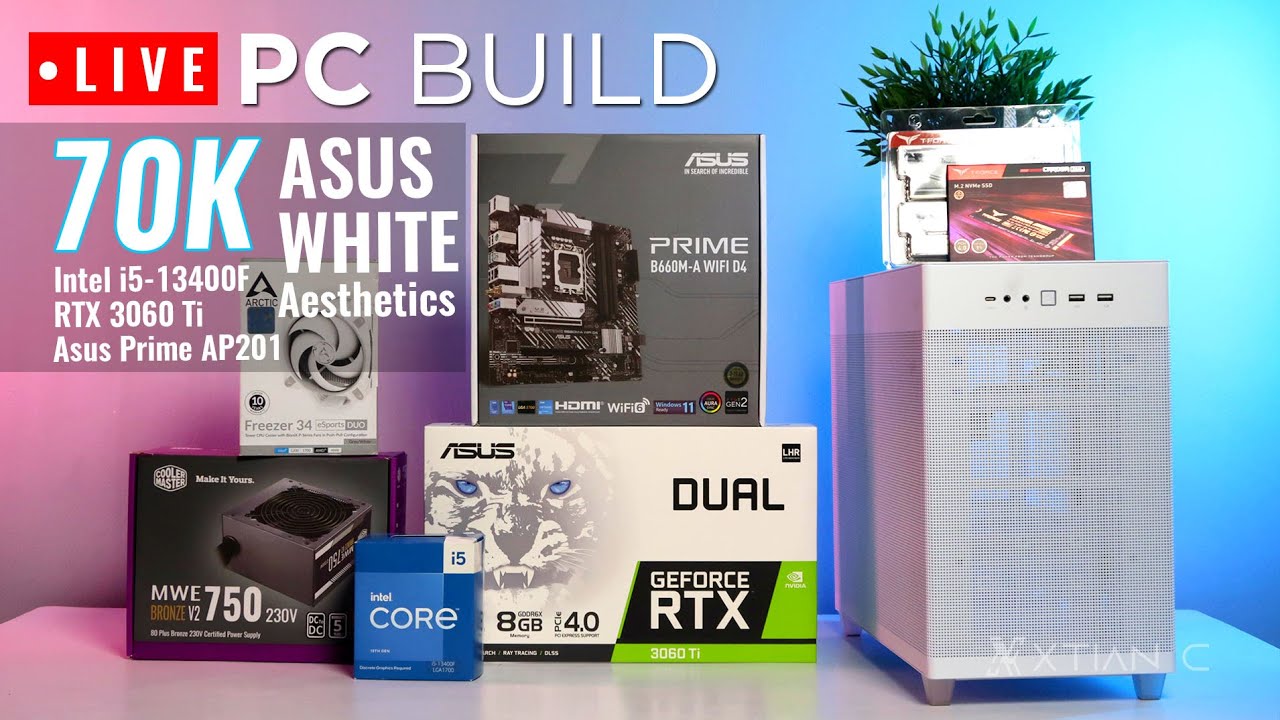 LIVE PC Build: Building a ₱70K ASUS white PC Intel i5-13400F, RTX 3060 ...
