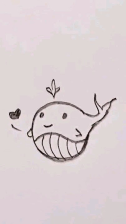 How To Draw A Small Cute Whale 🐋 Step By Step كيفية رسم حوت صغير لطيف
