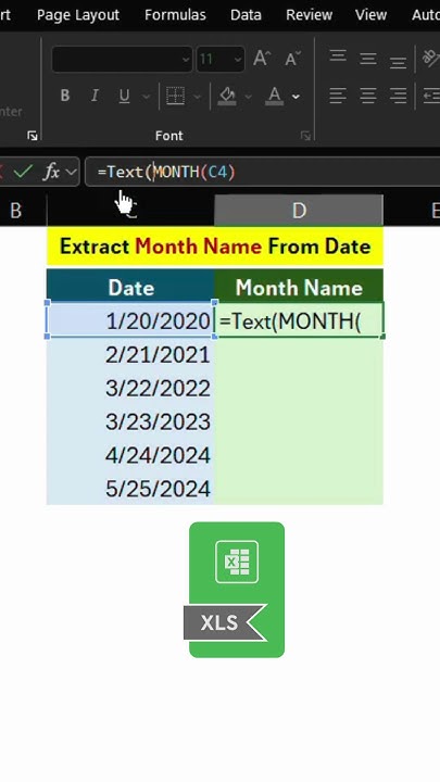 Extract Month Name from given date | #exceltips #excelforbeginners #excelhacks - YouTube