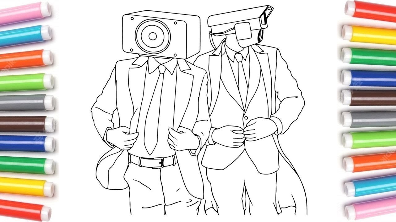 CaMERA MaN Coloring 2.0 vs SPeAKER MAN COLORING PAGES / SkIBIDI ...