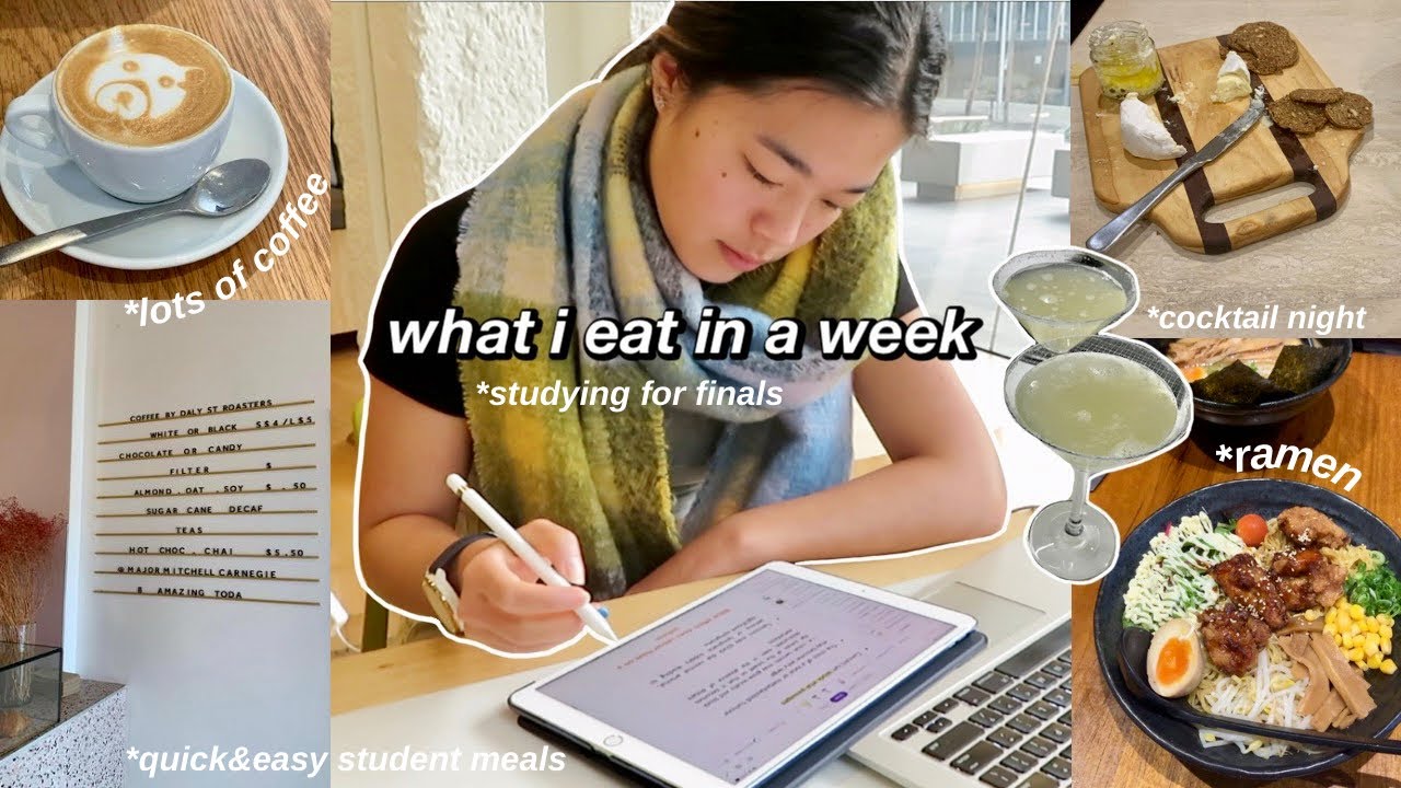 what i eat in a week studying for finals ~ - YouTube