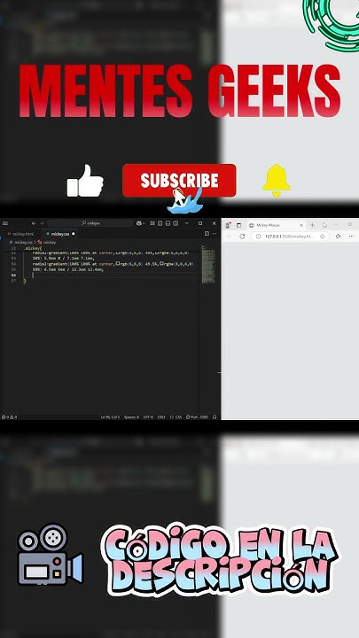 Cómo dibujar a MICKEY MOUSE en #HTML y #CSS #webdevelopment #mickeymouse #informática # ...