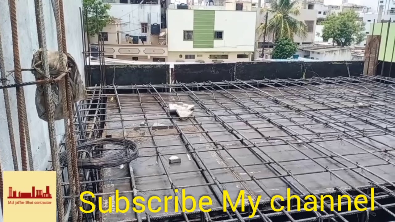 beam. in. Rcc roof slab 12+14 house face - YouTube