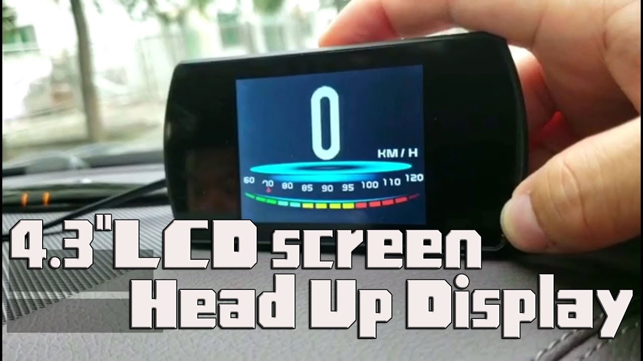 4.3" Digital TFT LCD HUD Head Up Display OBDII Interface Acceleration ...