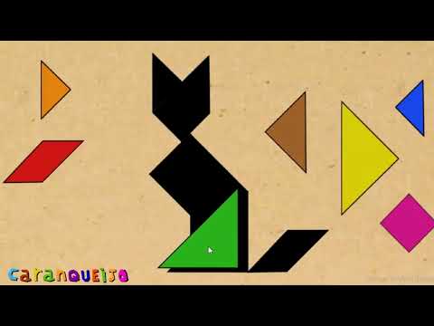 Aprenda a fazer um gato no Tangram, brinquedo antigo e muito inteligente. Divertido #ancient #toys