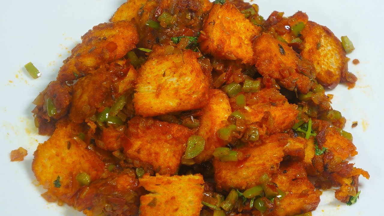 Bread Chilli Recipe - How to Make Chilli Bread - Tasty Breakfast and ...