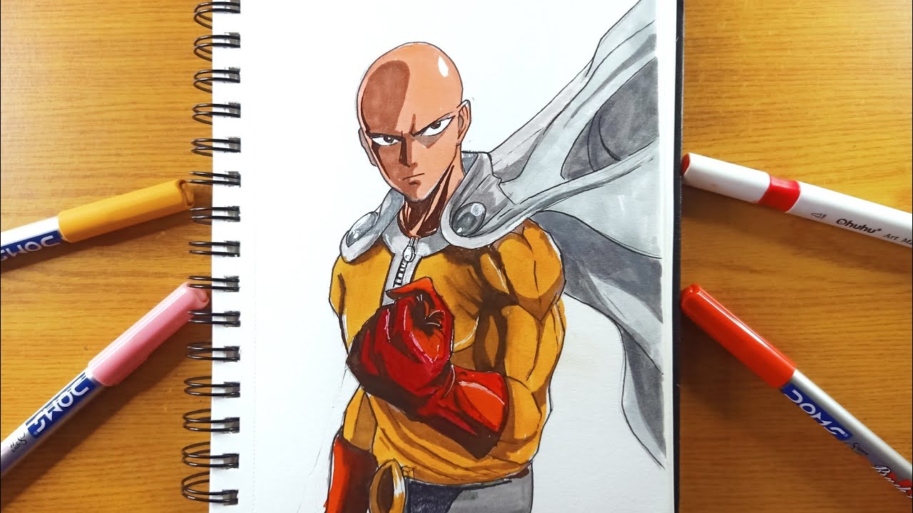 How To Draw Saitama | One Punch Man | Step By Step - YouTube