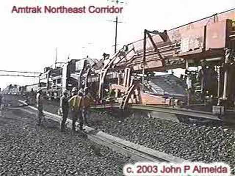 Amtrak Tie Laying Machine at Cornwells Heights Part Six - YouTube