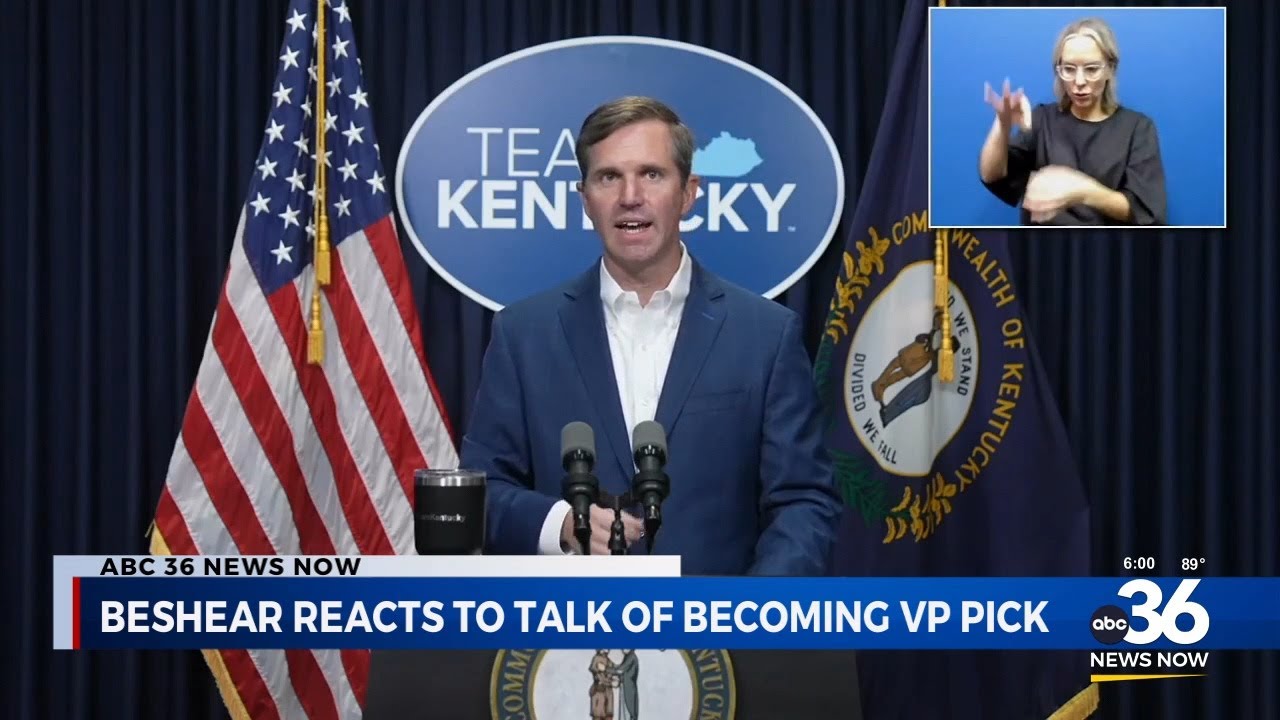 Gov. Beshear reacts to talk about becoming VP pick 072524 - YouTube