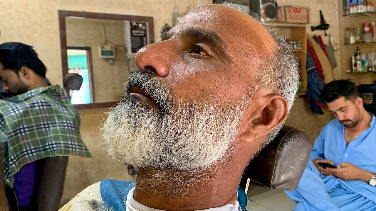 86 years Old Insane Beard Shave 🪒 Fantastic ASMR Haircut and Shave ...