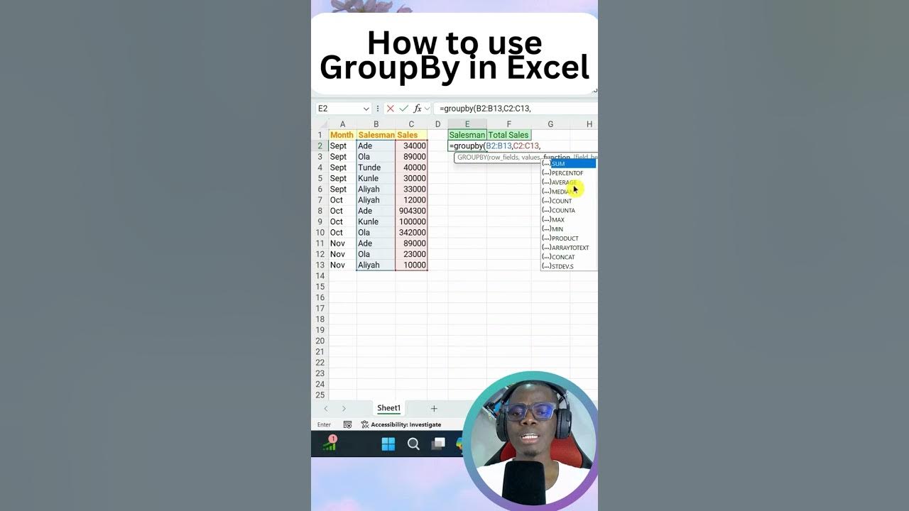 How to use GroupBy in Excel - YouTube