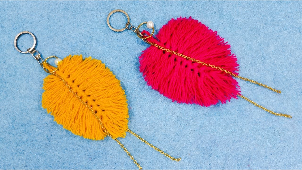 Macrame Tutorial -How To Make Keychain Macrame Feather / Leaf from ...