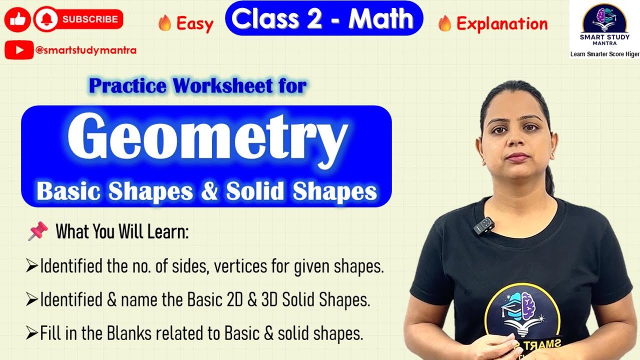 Class 2 Geometry Worksheet | Shapes for Kids | Learn Basic Geometry # ...