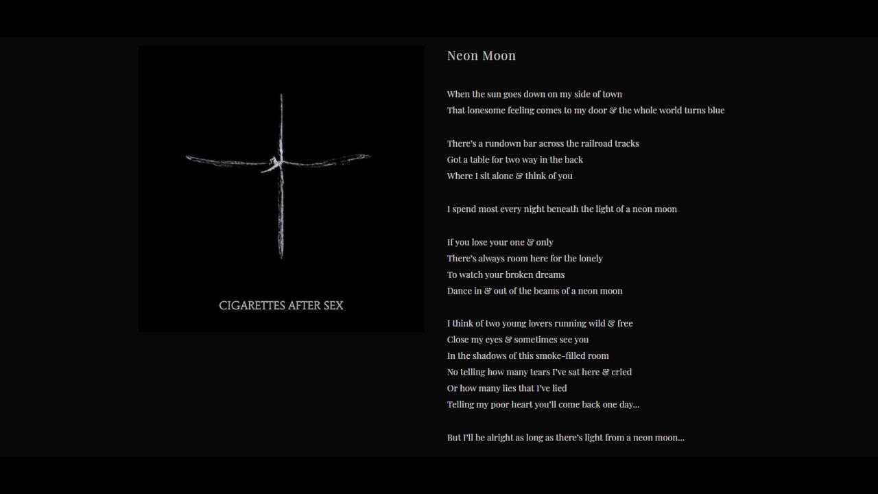 Neon Moon Cigarettes After Sex Telegraph