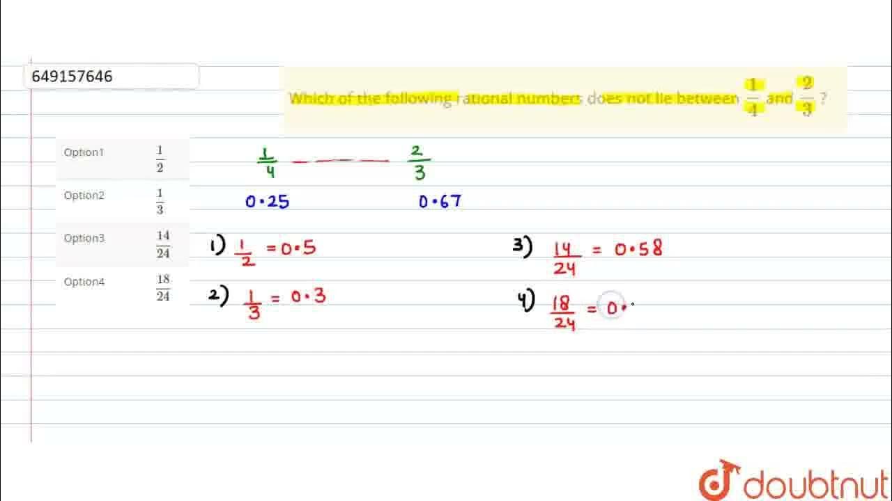Which of the following rational numbers does not lie between (1)/(4 ...