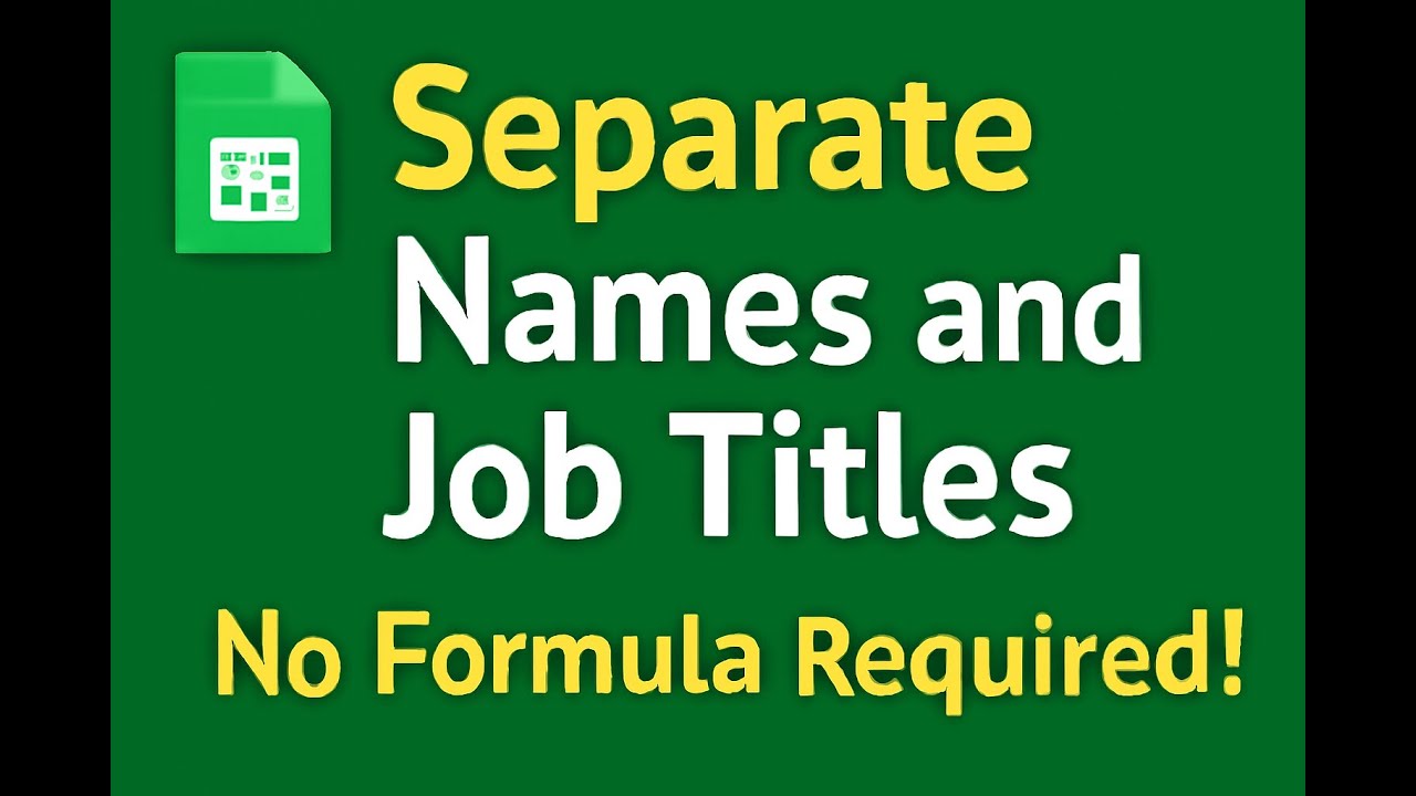 How to Split Names and Job Titles in Excel (Easy Step-by-Step Guide ...