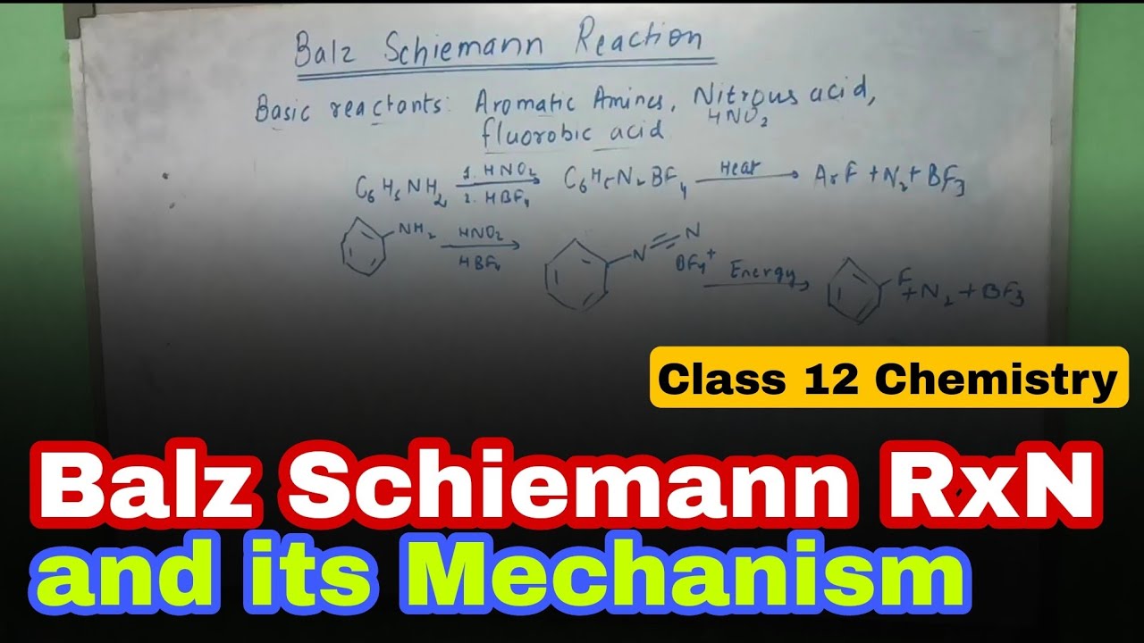 balz schiemann reaction (class 12) and its mechanism / Chemistry - YouTube