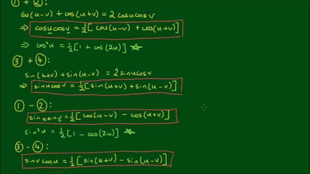 Deriving The Product To Sum Formulas YouTube