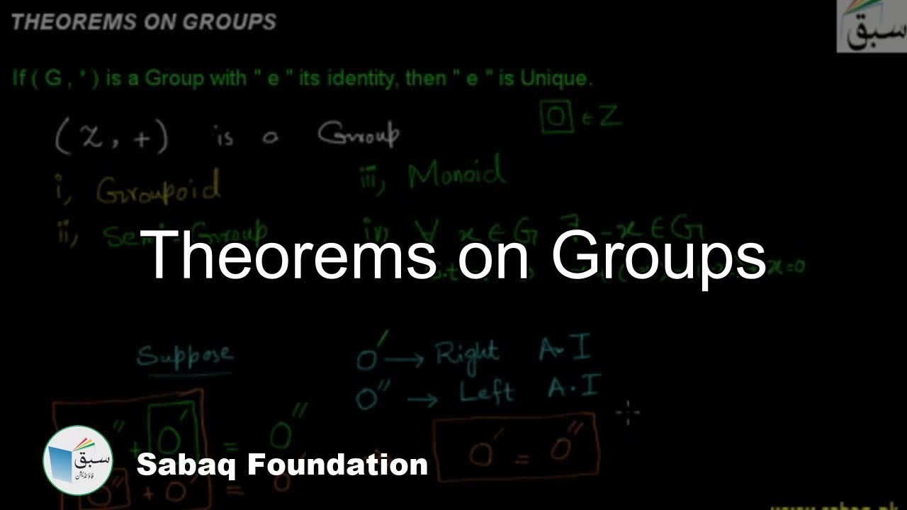 Theorems on Groups, Math Lecture | Sabaq.pk - YouTube