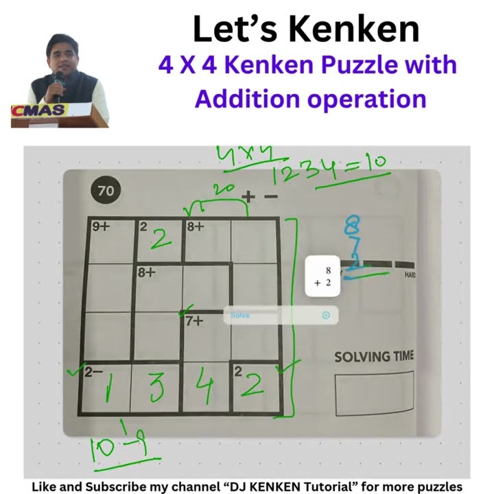 Kenken 4x4 easy tips and tricks Puzzle No 70 Mix & Match Kenken Volume 1 - YouTube