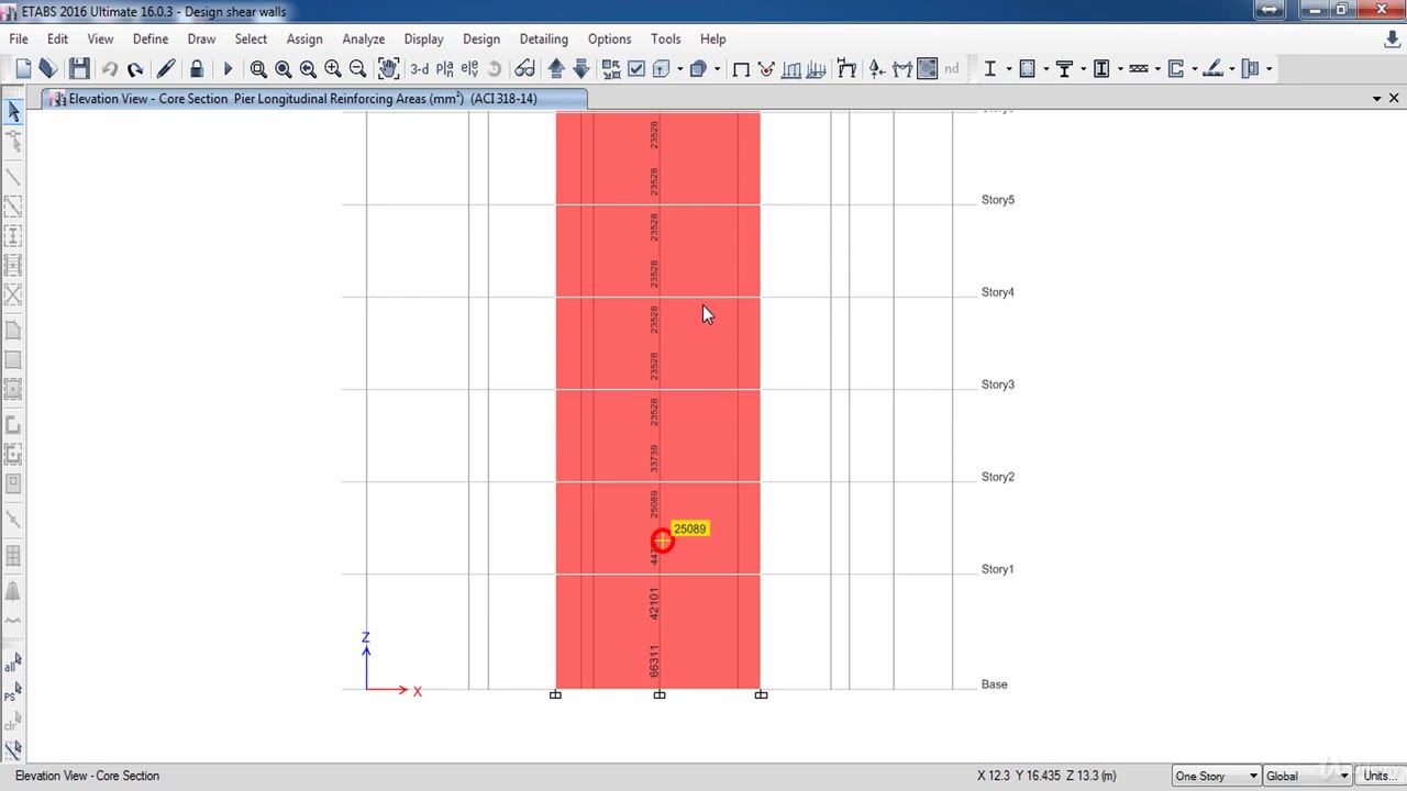 How to design Core Wall using Uniform Reinforcing in Etabs (025) - YouTube